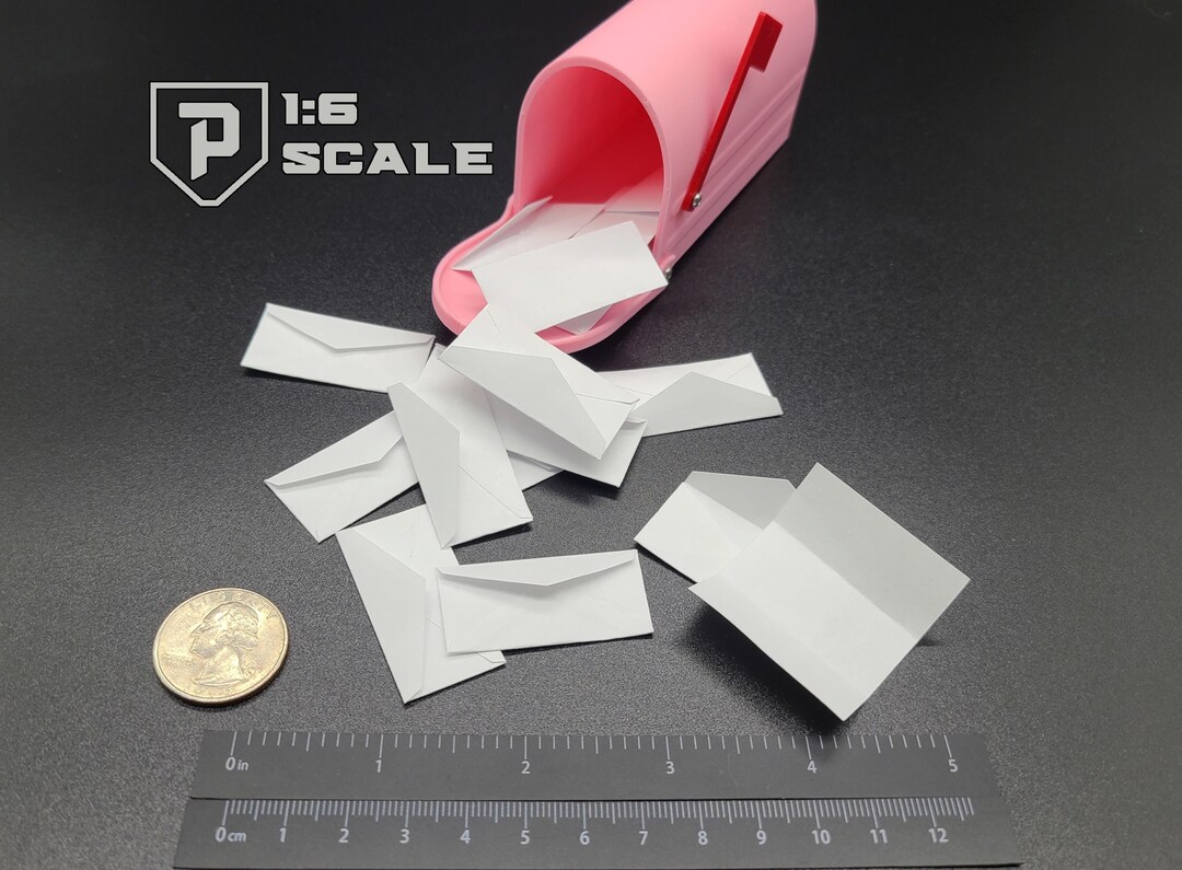 1:6 Scale Paper Envelopes With Stationary Miniature Accessory Action Figure Doll Prop Playscale ...