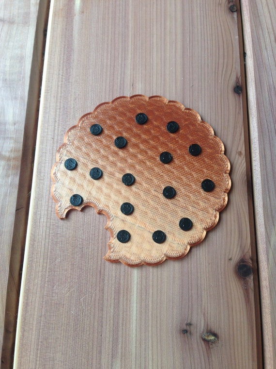 Chocolate Chip Cookie Coaster With Cork Backing Gift for - Etsy