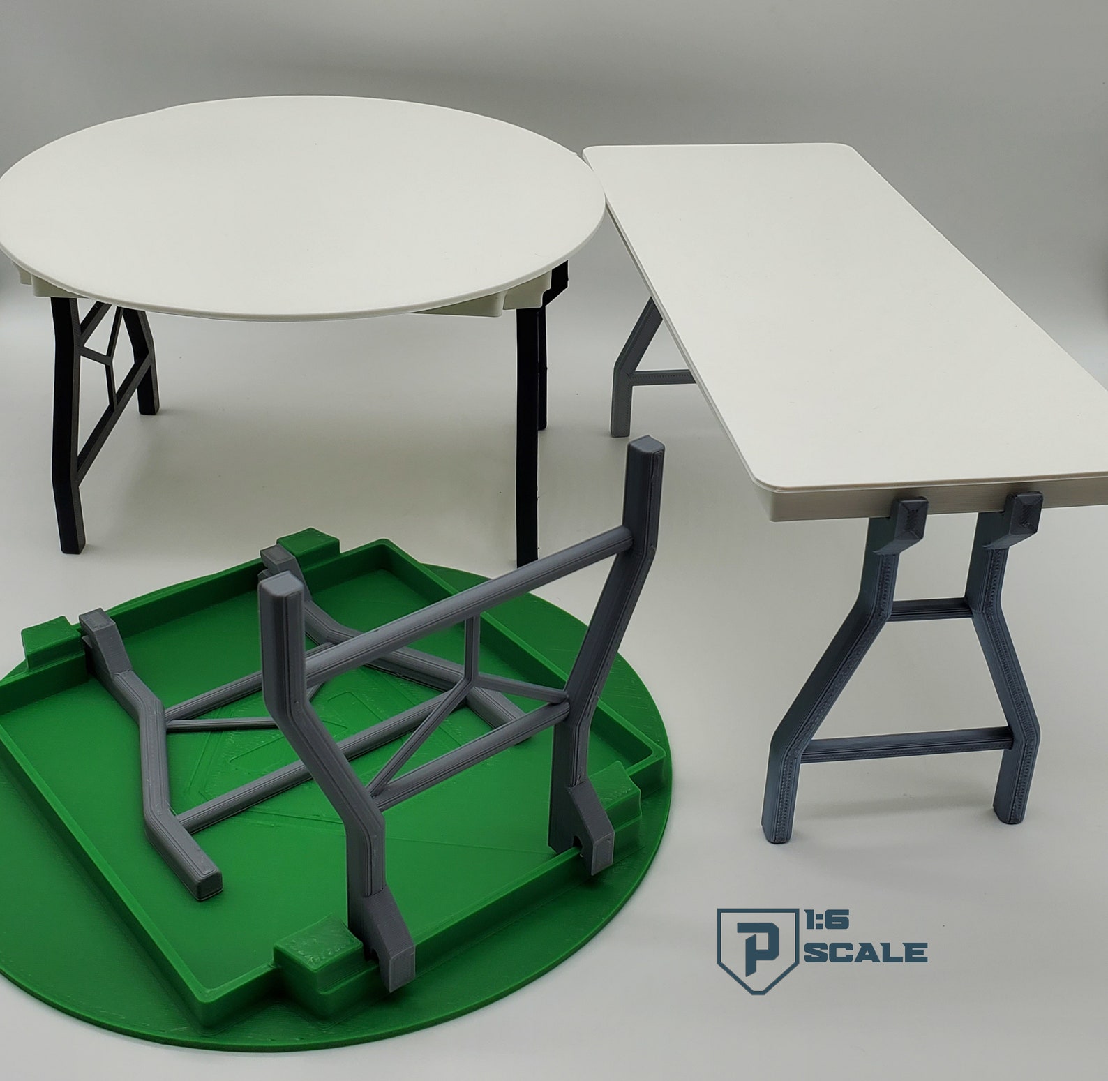 1:6 Scale Round Folding Card Table 3D Printed Miniature Prop Action ...