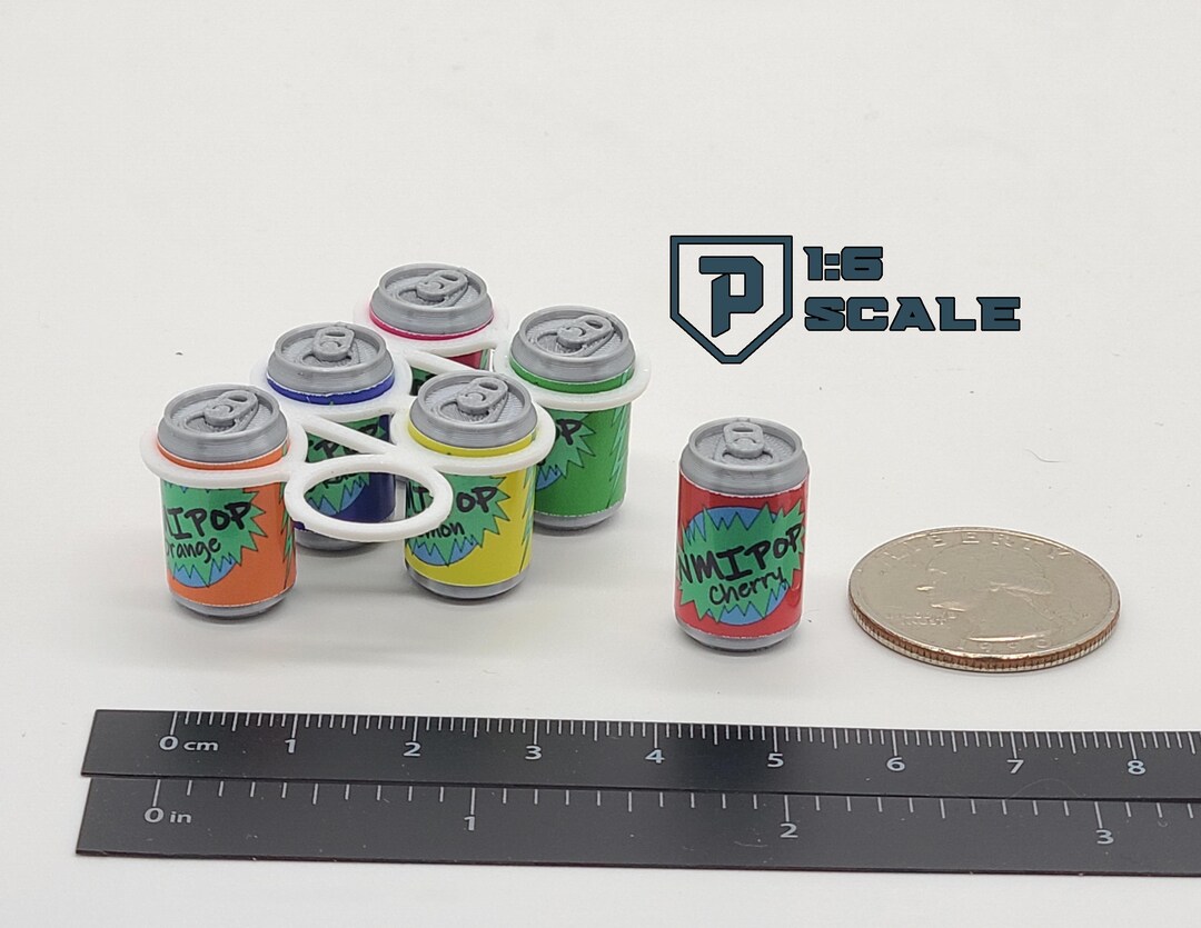 1:6 Scale Soda Drink Cans With Labels 12oz Style 3D Printed Miniature ...