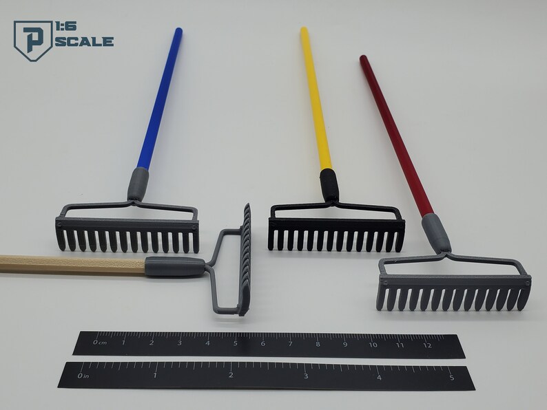 1:6 Scale Garden Rake 3D Printed Miniature Prop Action Figure Doll ...