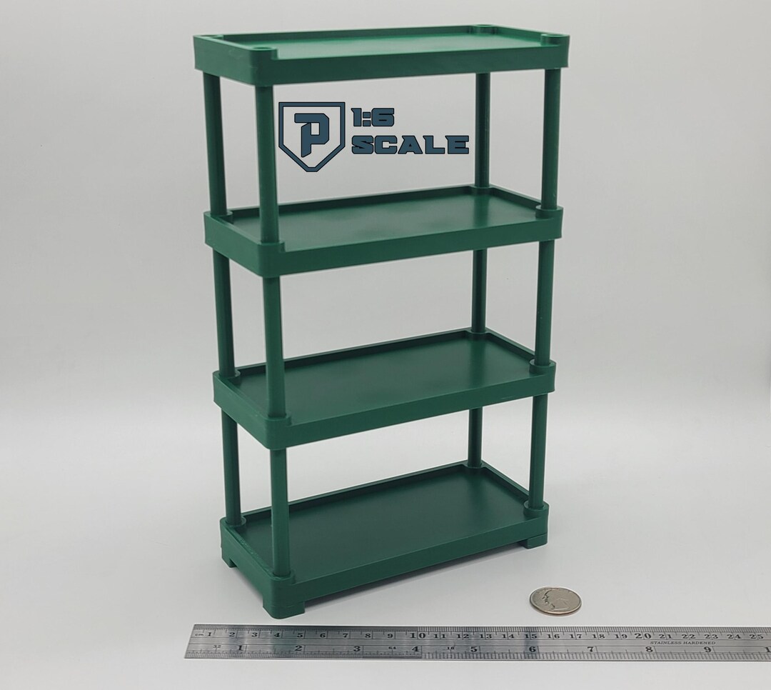 1:6 Scale 4-tier Garage Storage Shelves 3D Printed Miniature Prop ...