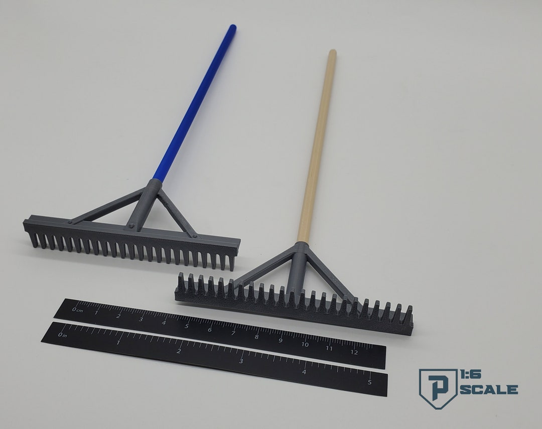 1:6 Scale Landscape Rake 3D Printed Miniature Prop Action Figure Doll ...