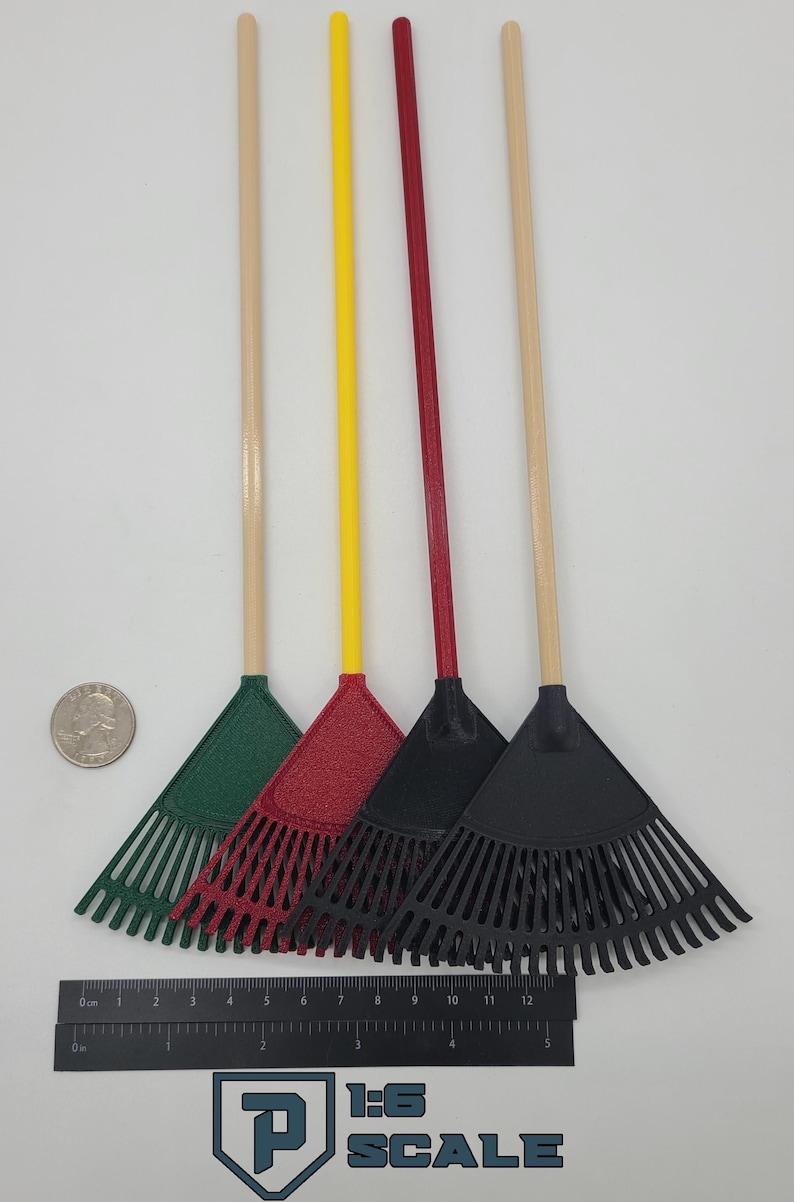 1:6 Scale Leaf Rake 3D Printed Miniature Prop Action Figure Doll Fairy ...