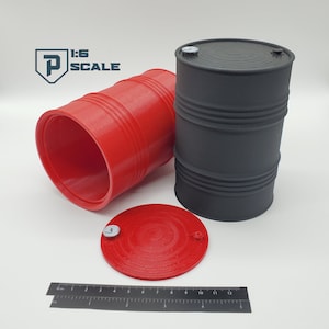 1:6 Scale Oil Drum 55 Gallon Barrel Replica 3D Printed Miniature ...