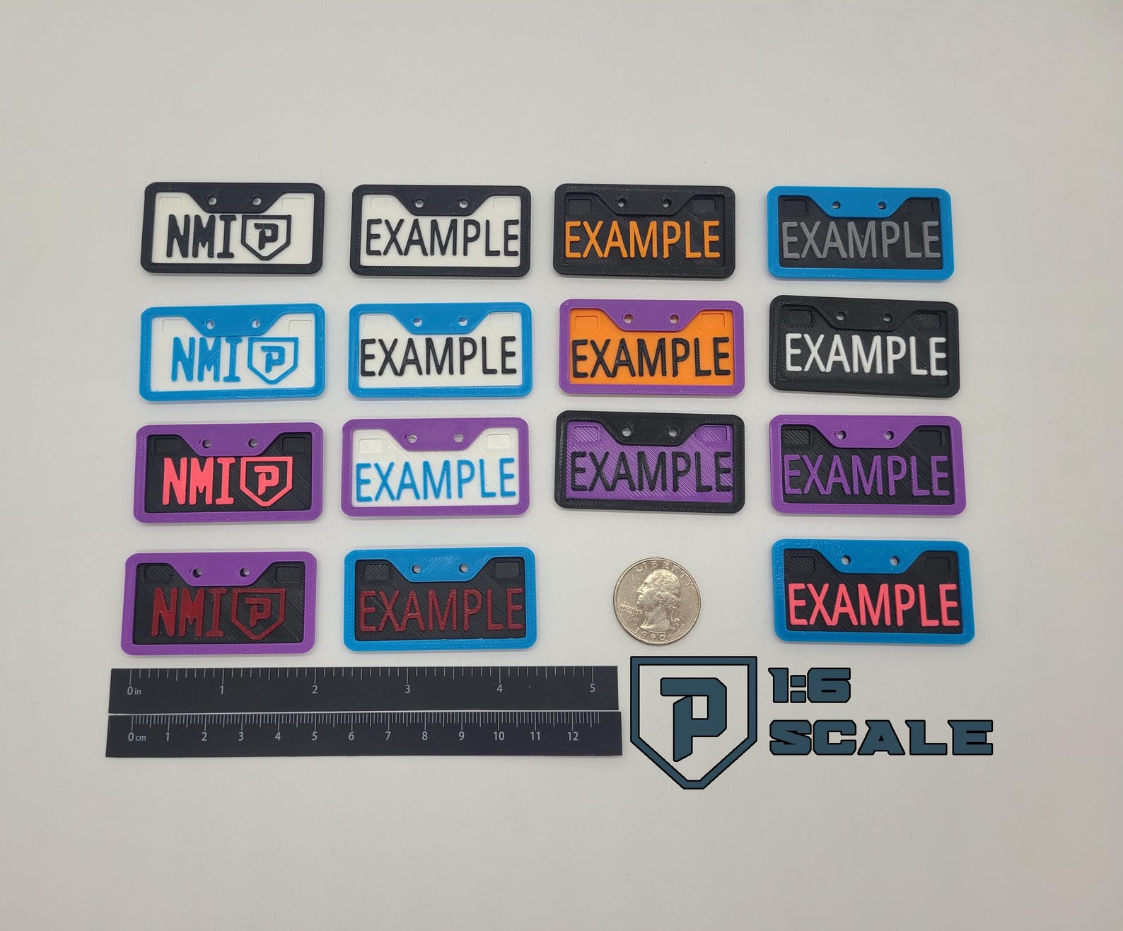 1:6 Scale Custom License Plate 2 Pack of Matching Plates With Covers 3D ...
