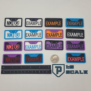1:6 Scale Custom License Plate 2 Pack of Matching Plates With Covers 3D ...