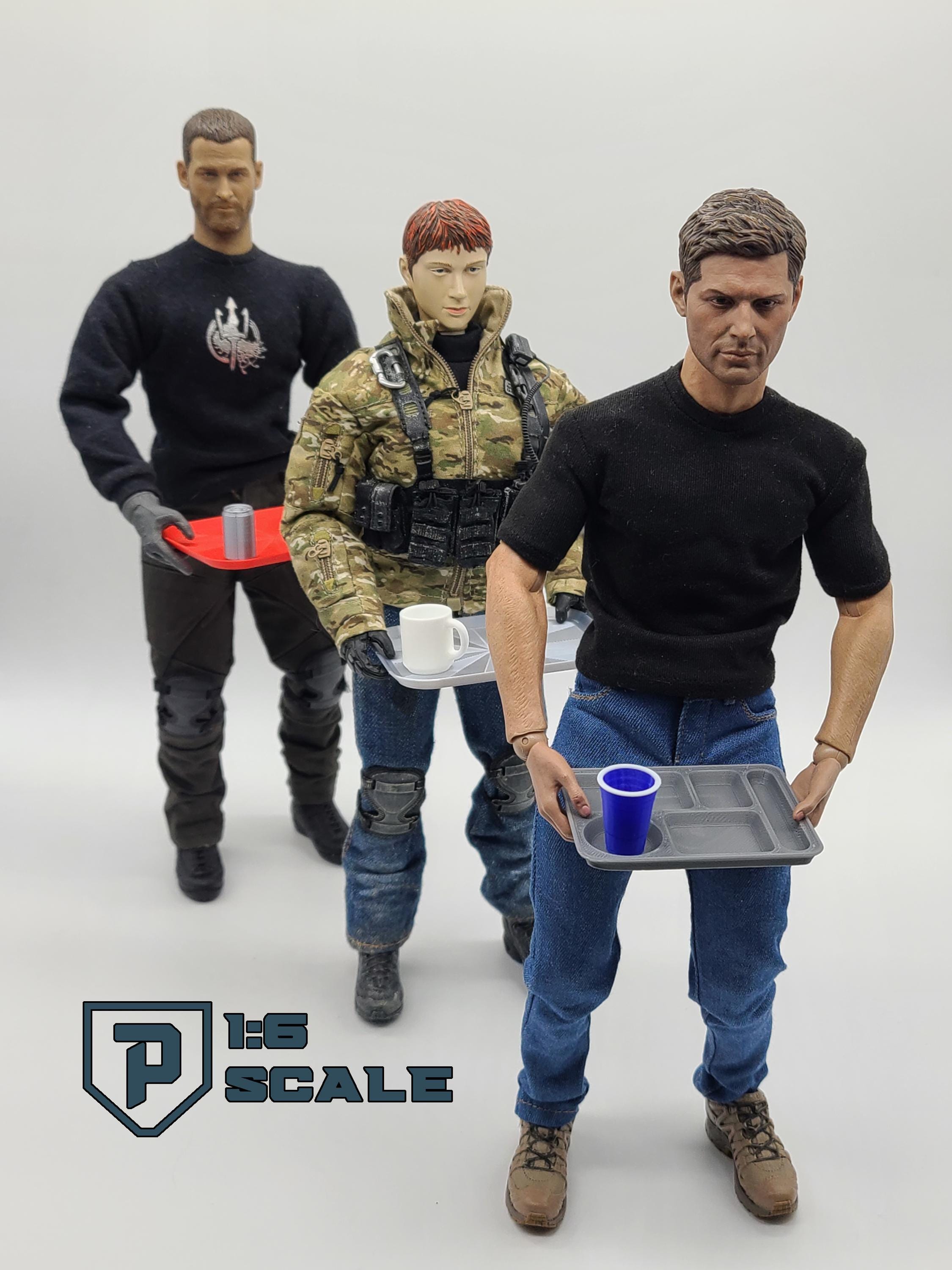 1:6 Scale Food Trays 4 Pack 3D Printed Miniature Prop Action Figure ...