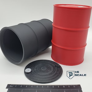 1:6 Scale Oil Drum 55 Gallon Barrel Replica 3D Printed Miniature ...