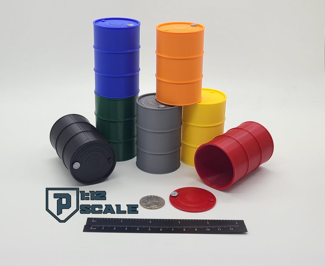 1:12 Scale Oil Drum 55 Gallon Barrel Replica 3D Printed Miniature ...