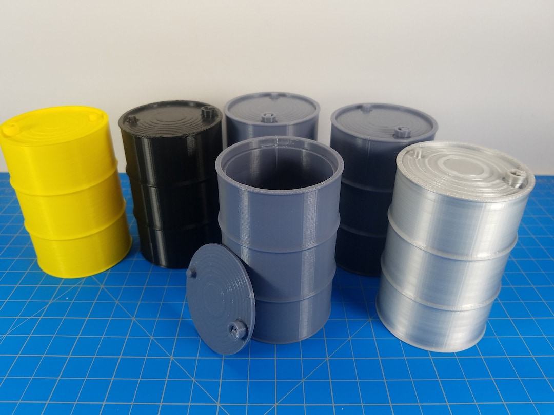1:10 Scale Oil Drum 55 Gallon Barrel Removeable Top 3D Printed ...