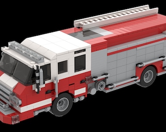 Stickers & Instructions to Build a Custom Fire Truck Engine 8 NO LEGO ...