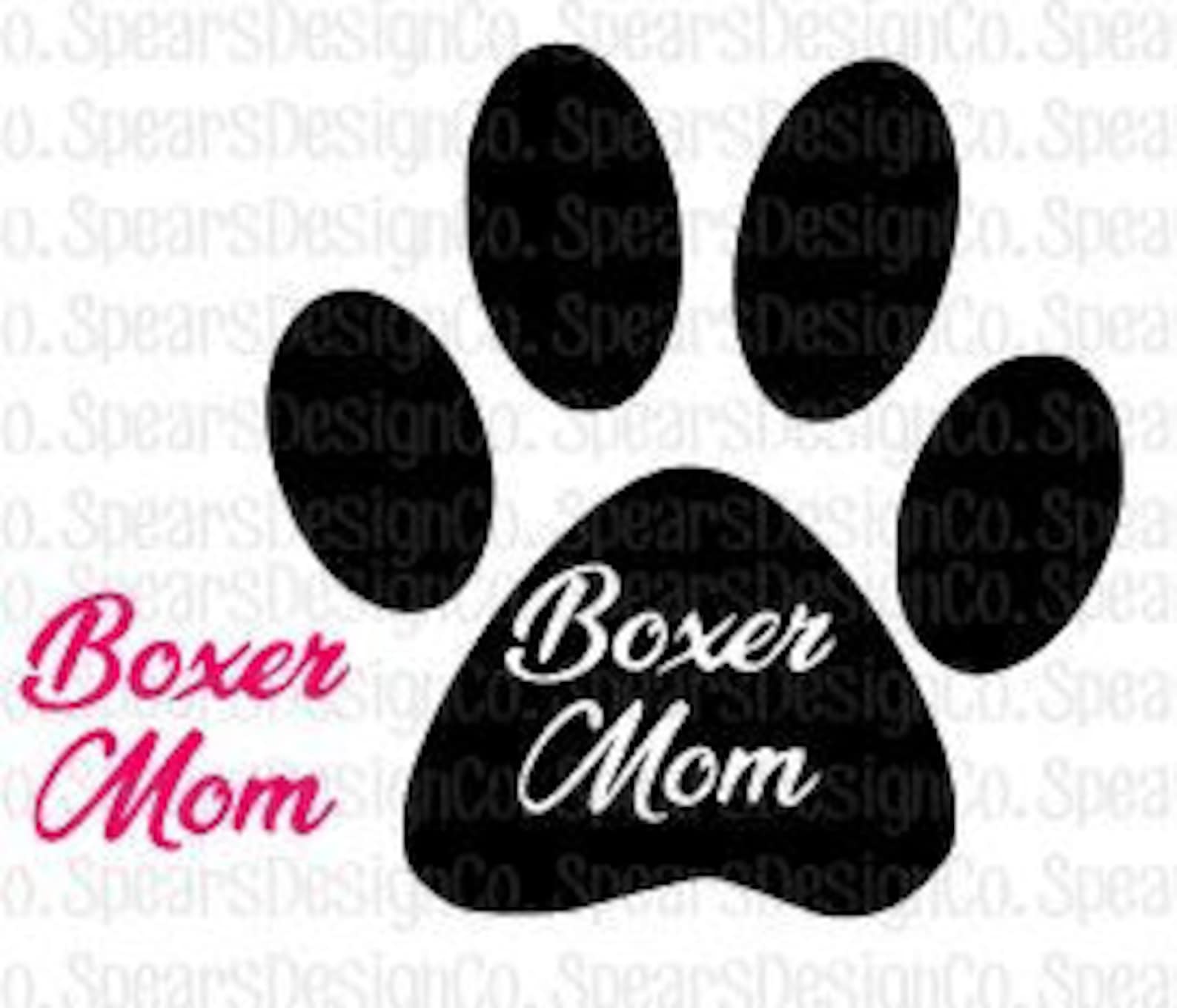 Boxer Mom Paw Print-svg-instant Download-digital Cut File - Etsy
