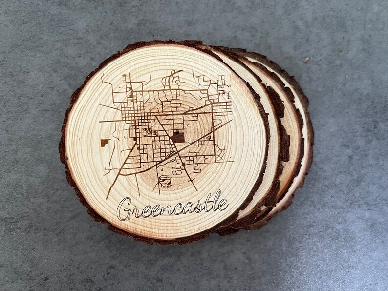 Custom Map Coasters Set of 4 - Etsy
