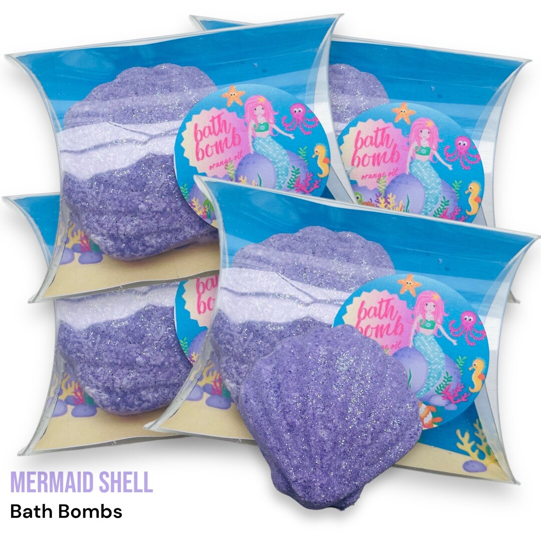 Mermaid Shell Bath Bomb, Party Favours - Etsy