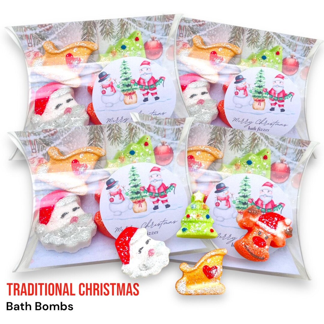 Traditional Christmas Stocking Mini Bath Fizzes, Bath Bomb, Party ...