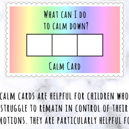 Calm Card Kit PRINTABLE for Sensory Processing Autism and - Etsy