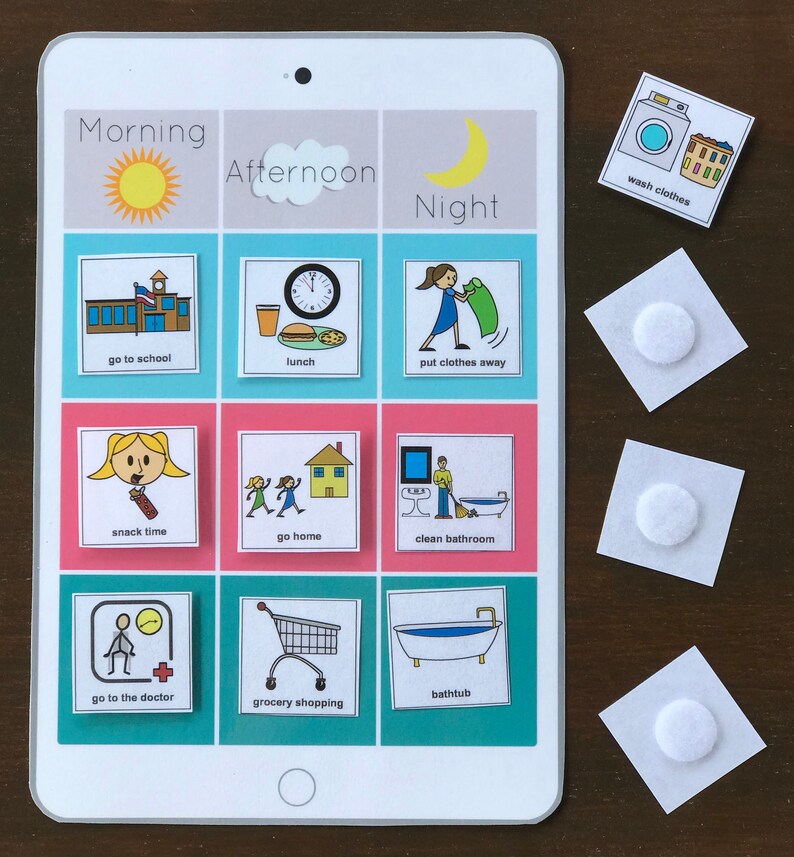 Visual Schedule Printable With PECS Divided by Time of Day - Etsy