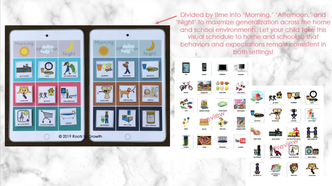 Visual Schedule Printable BUNDLE With PECS Divided by Time of Day ...