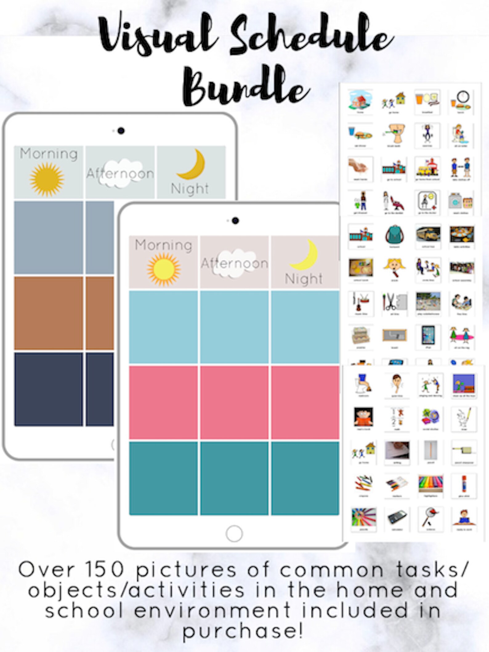 Visual Schedule Printable BUNDLE With PECS Divided by Time of Day ...