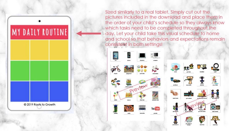 Daily Visual Schedule Cards PRINTABLE Visual Aids for Behavior ...