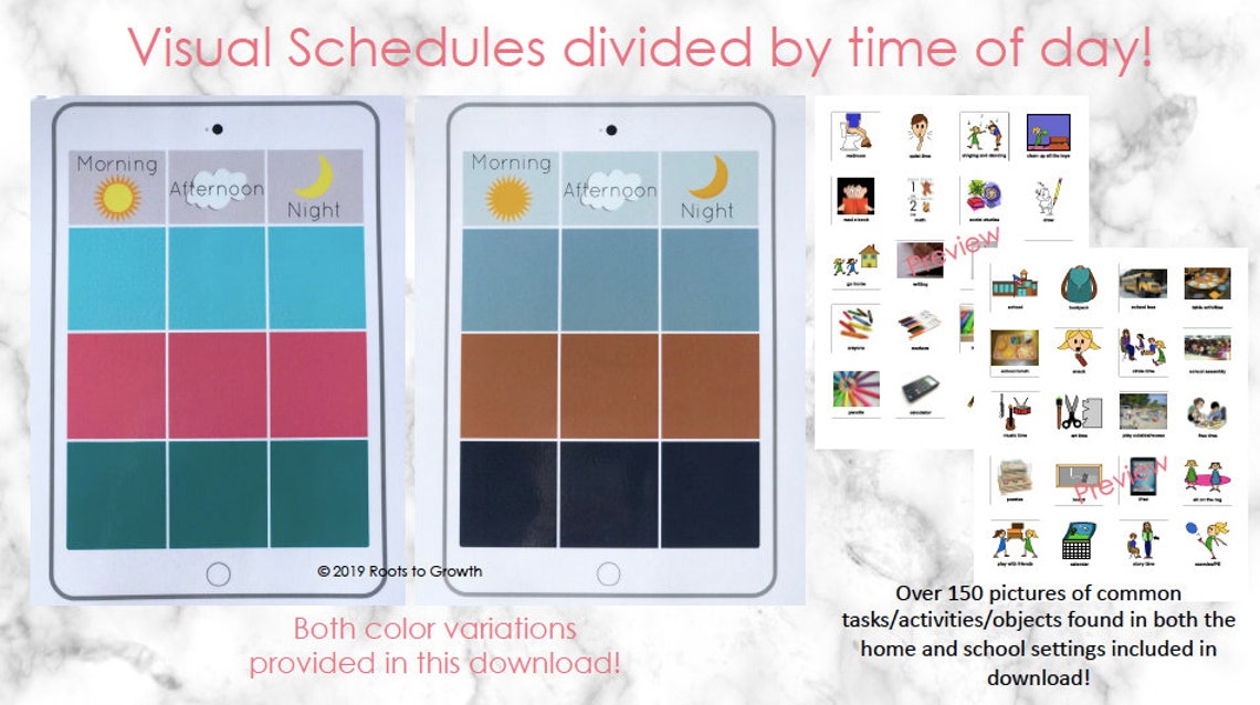 Visual Schedule Printable BUNDLE With PECS Divided by Time of Day ...