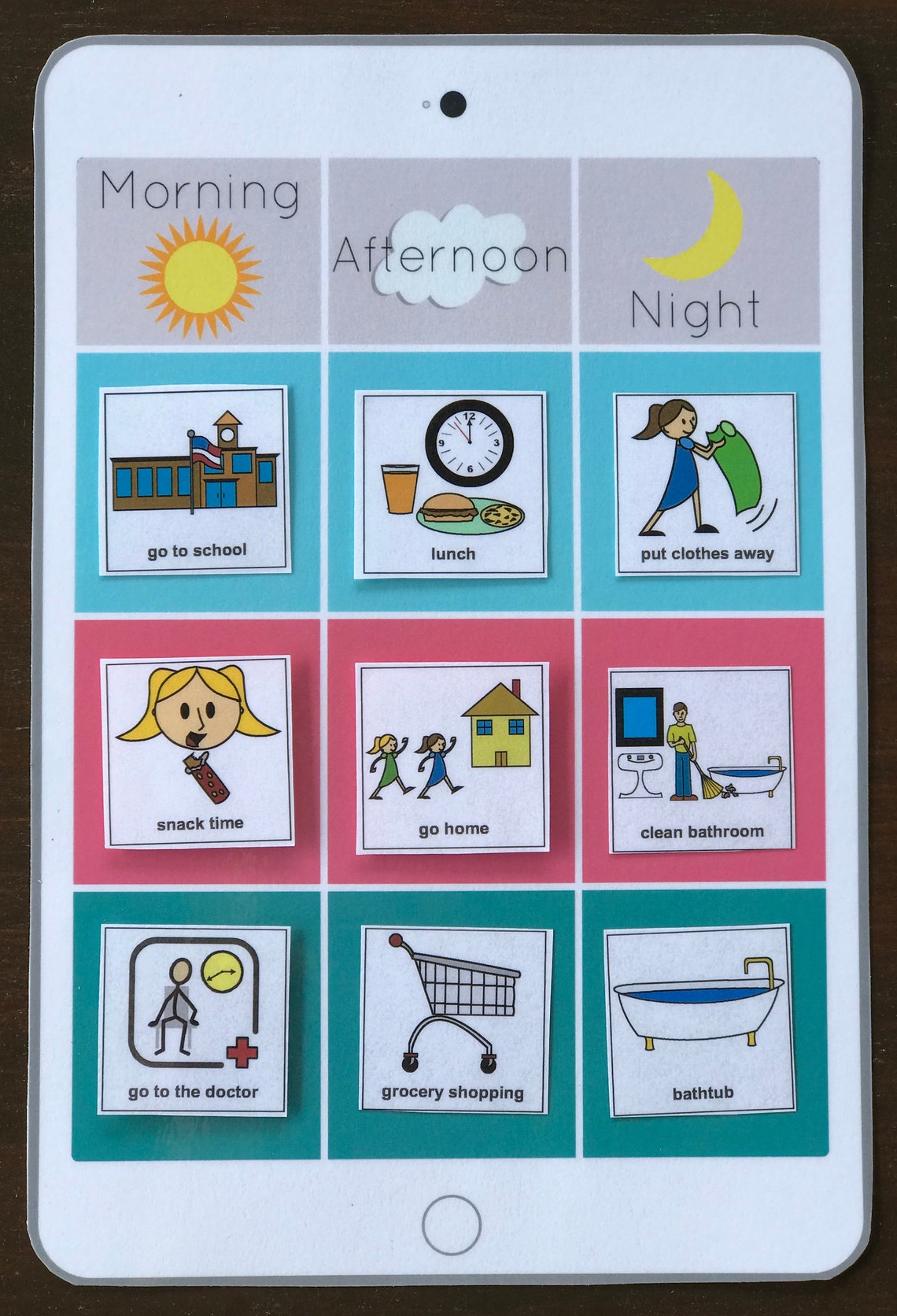 Visual Schedule Printable With PECS Divided by Time of Day (chore Chart ...