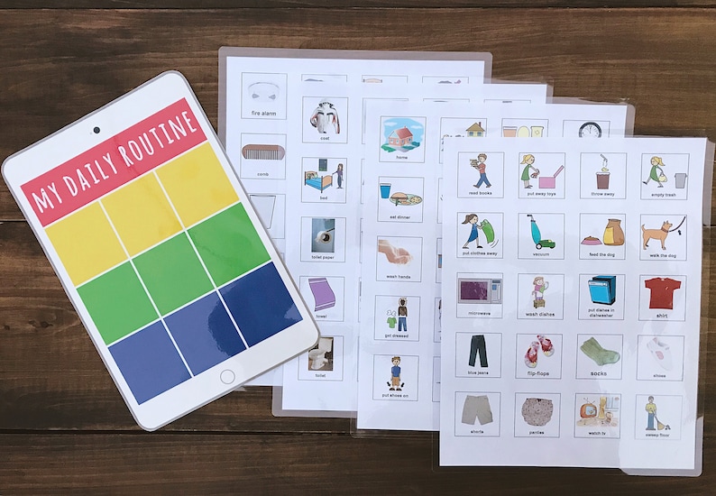 Daily Visual Schedule Cards [bundle PRINTABLE] Visual Aids for Behavior ...