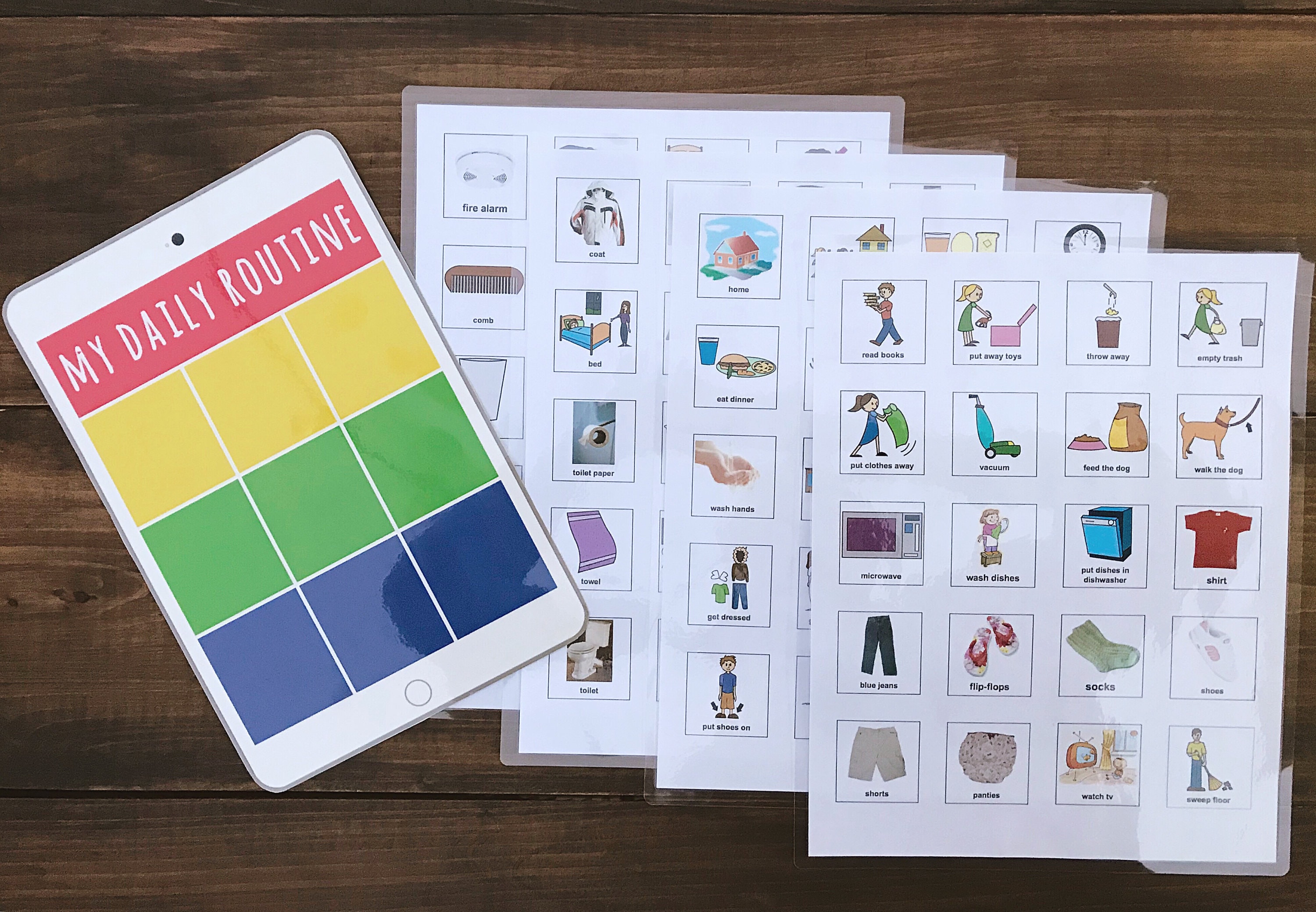 Daily Visual Schedule Cards bundle PRINTABLE Visual Aids for Behavior ...