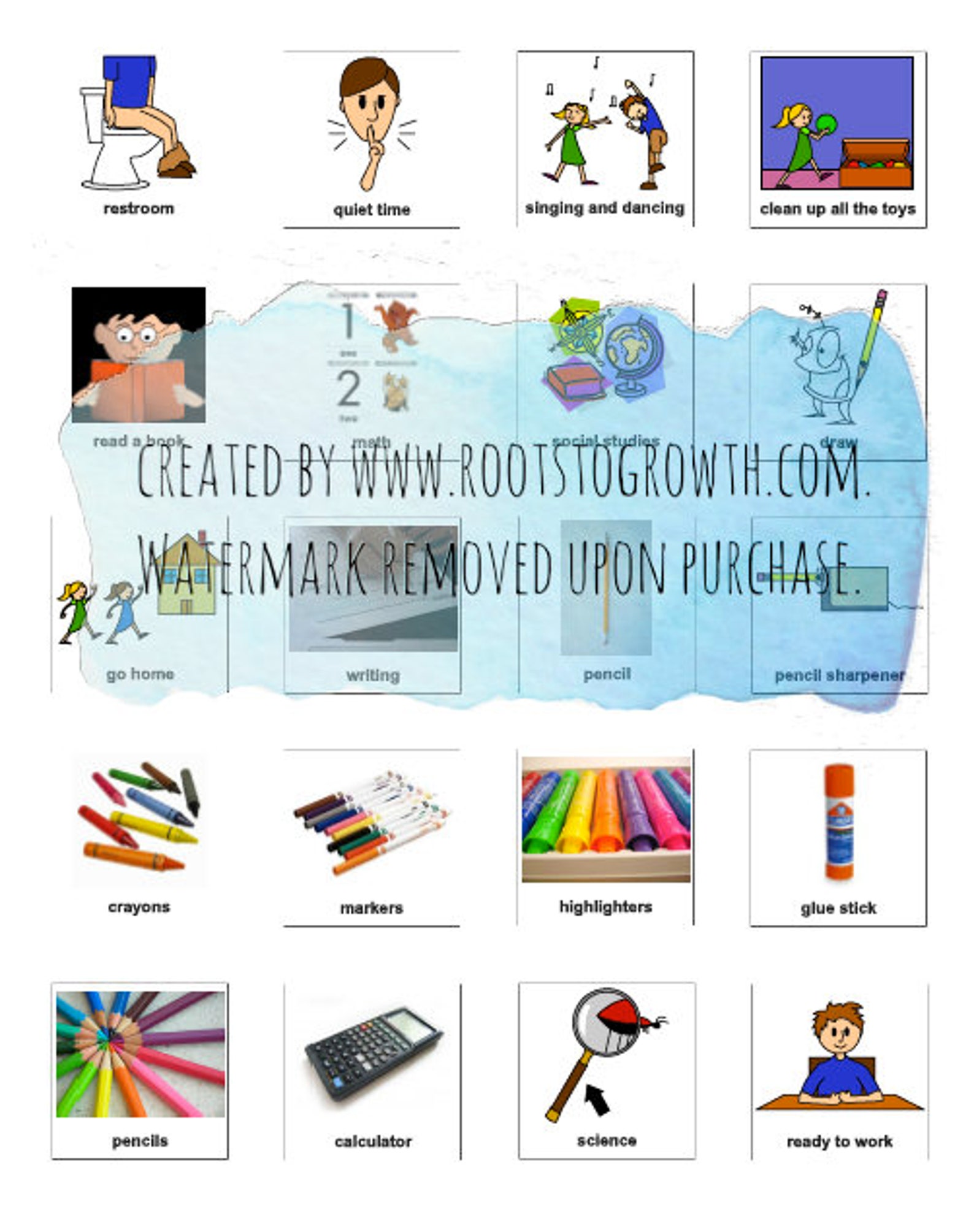 Daily Visual Schedule Cards bundle PRINTABLE Visual Aids for Behavior ...