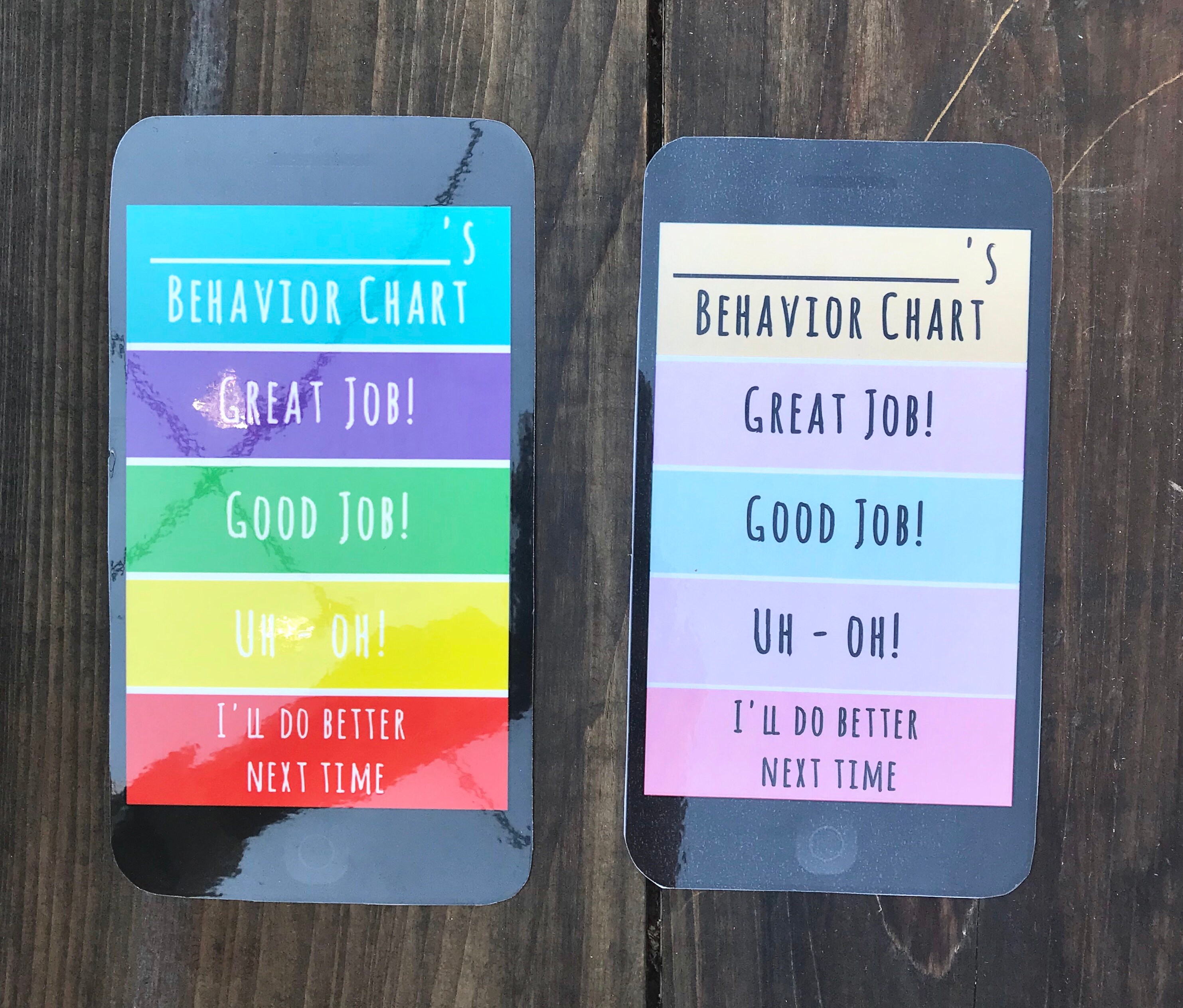 Smartphone Behavior Clip Chart for Classroom Management BUNDLE (pastel ...