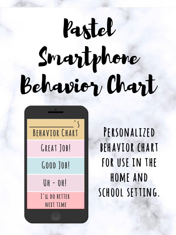 Pastel Smartphone Behavior Clip Chart for Classroom Management - Etsy