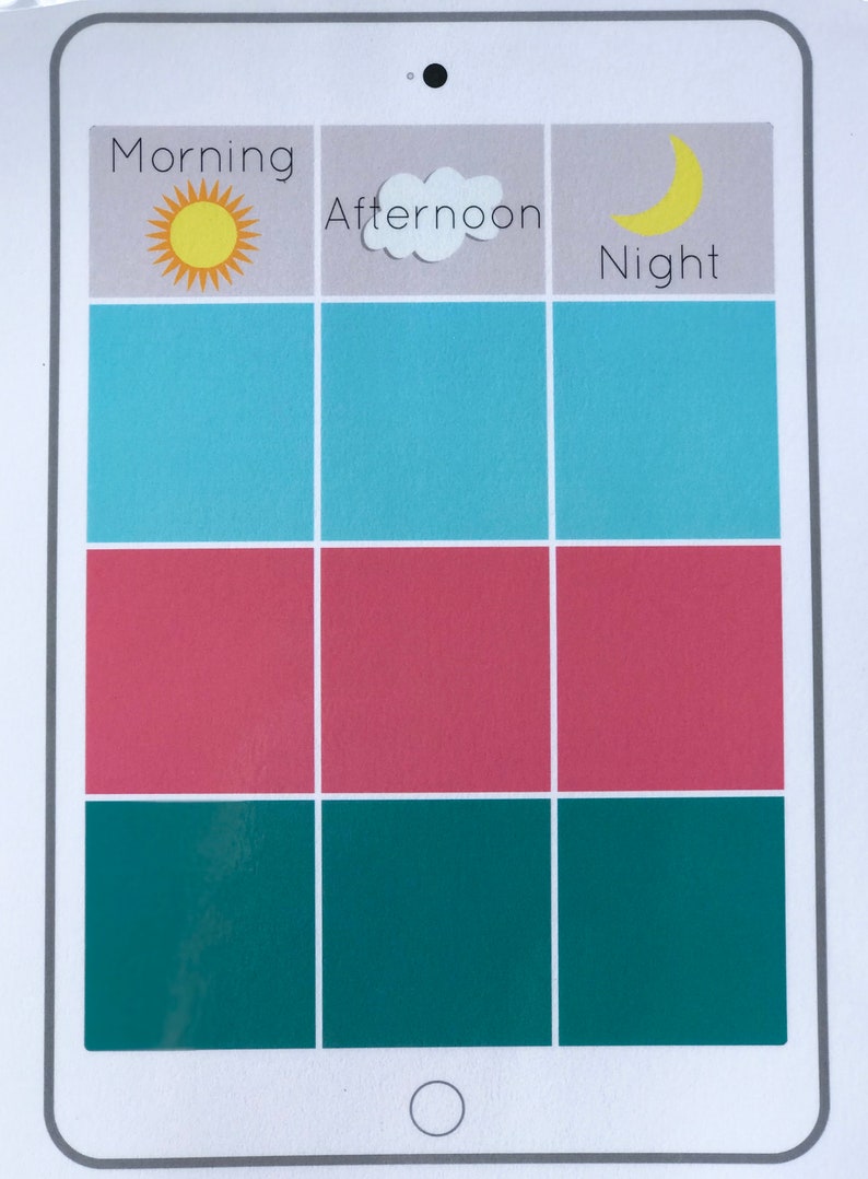 Visual Schedule Printable With PECS Divided by Time of Day (chore Chart ...