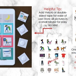 Visual Schedule Printable With PECS Divided by Time of Day (chore Chart ...