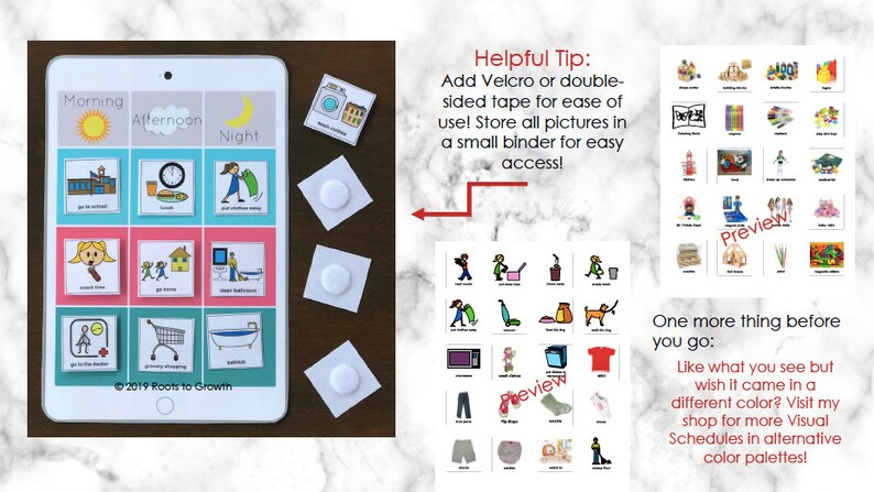 Visual Schedule Printable With PECS Divided by Time of Day (chore Chart ...