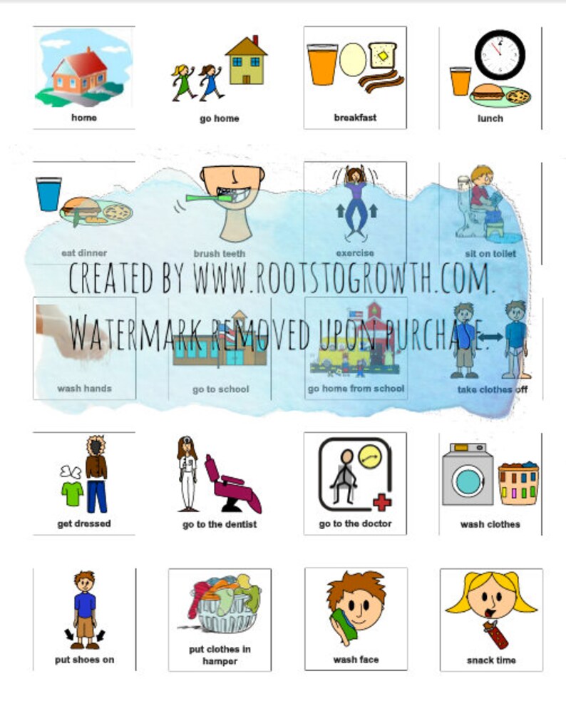 Daily Visual Schedule Cards bundle PRINTABLE Visual Aids for Behavior ...