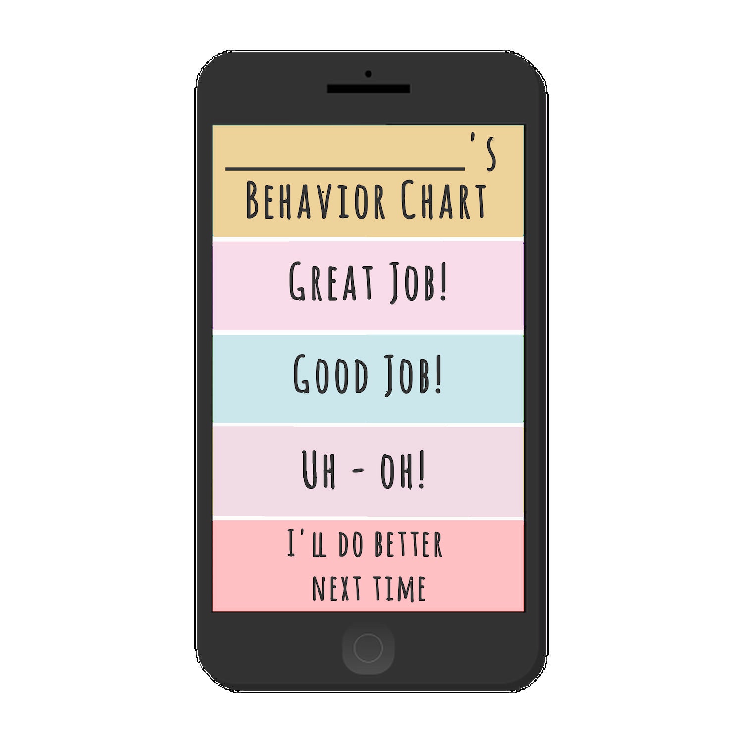 Pastel Smartphone Behavior Clip Chart for Classroom Management - Etsy