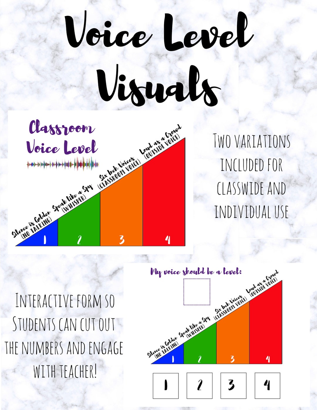 Classroom Management: Voice Level Visuals [PRINTABLES] - Etsy
