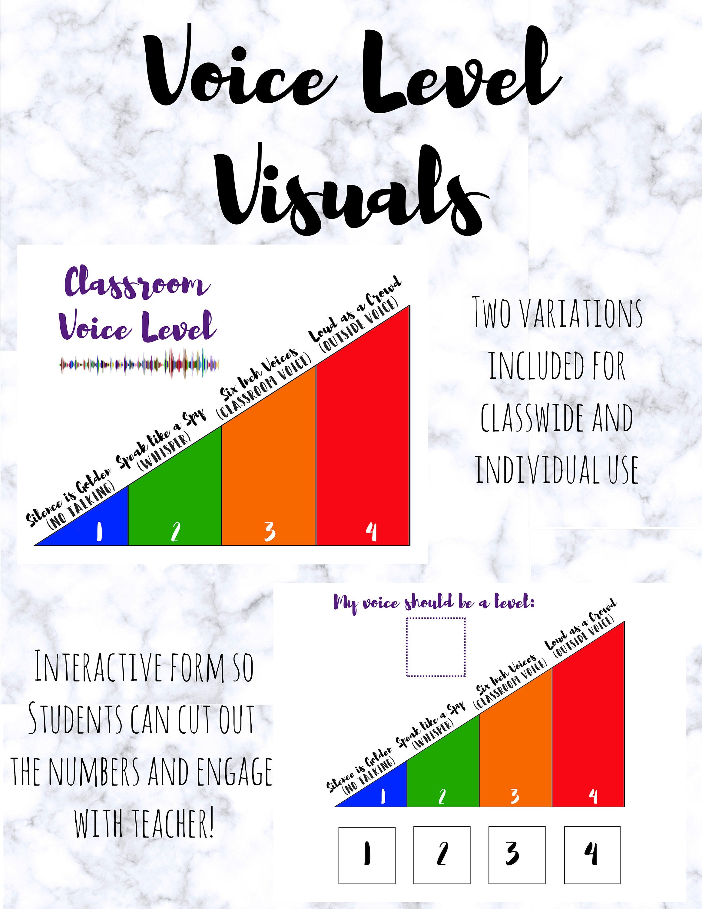 Classroom Management: Voice Level Visuals [PRINTABLES] - Etsy