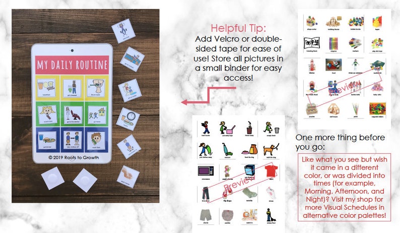 Daily Visual Schedule Cards [PRINTABLE] Visual Aids for Behavior ...