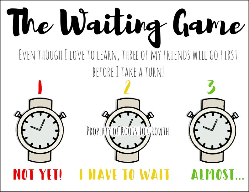 Taking Turns: the Waiting Game Printable (A Self-control/turn-taking ...