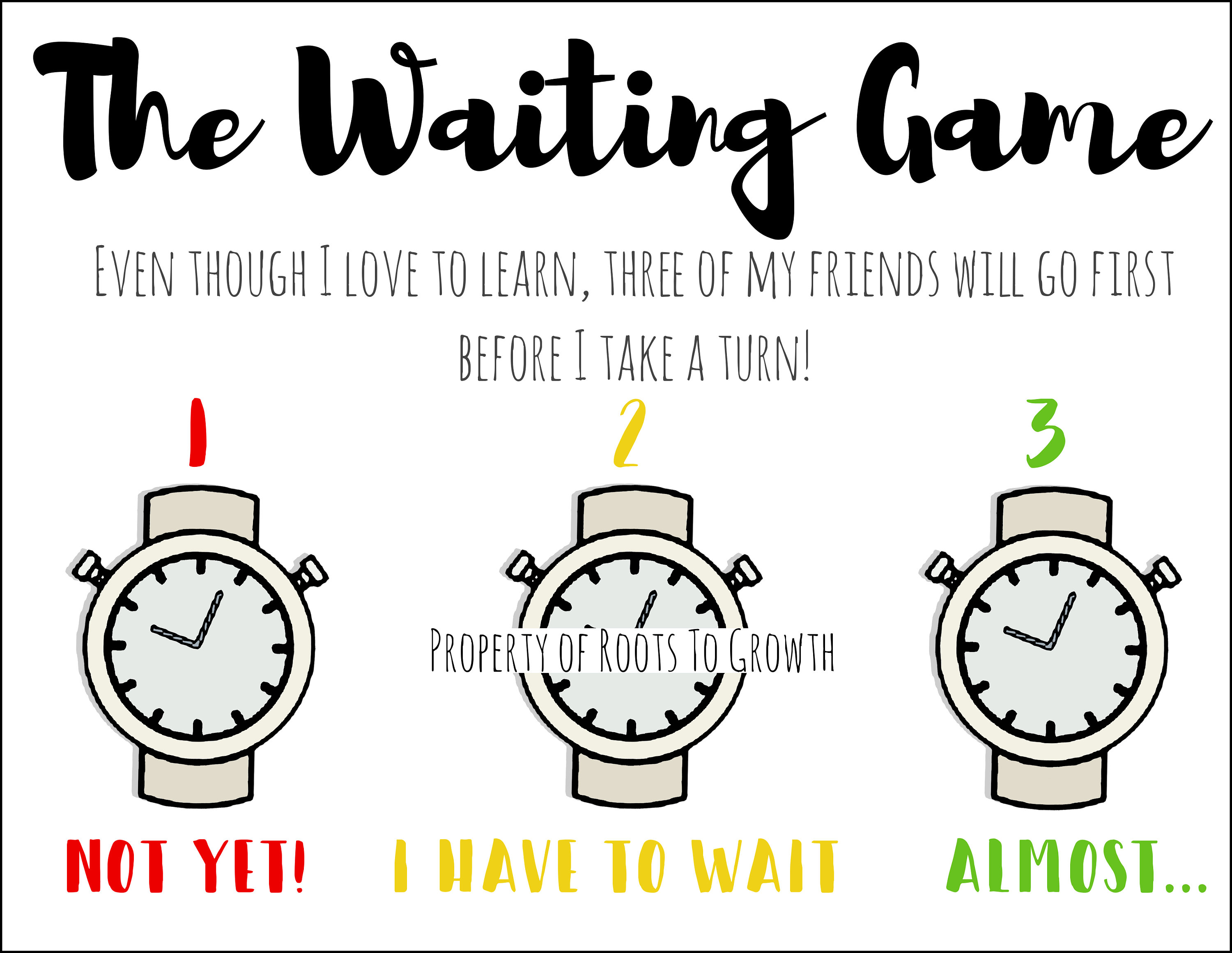 Taking Turns: the Waiting Game Printable (A Self-control/turn-taking ...