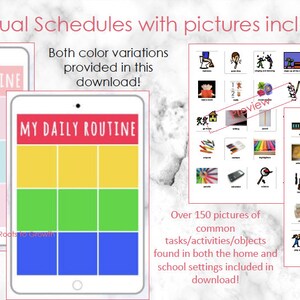 Daily Visual Schedule Cards [bundle PRINTABLE] Visual Aids for Behavior ...