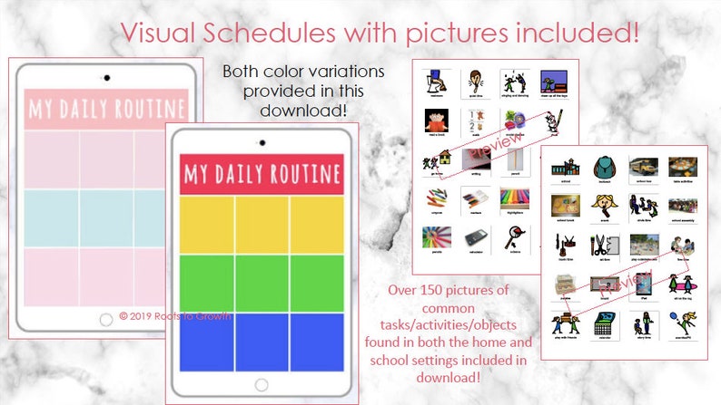 Daily Visual Schedule Cards [bundle PRINTABLE] Visual Aids for Behavior ...