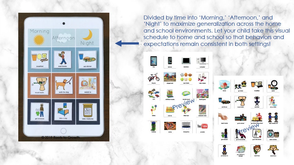 Visual Schedule Printable With PECS Divided by Time of Day (chore Chart ...