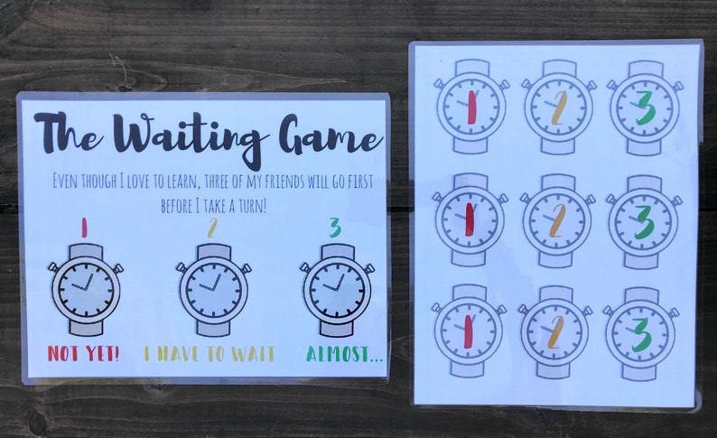 Taking Turns: the Waiting Game Printable (A Self-control/turn-taking ...