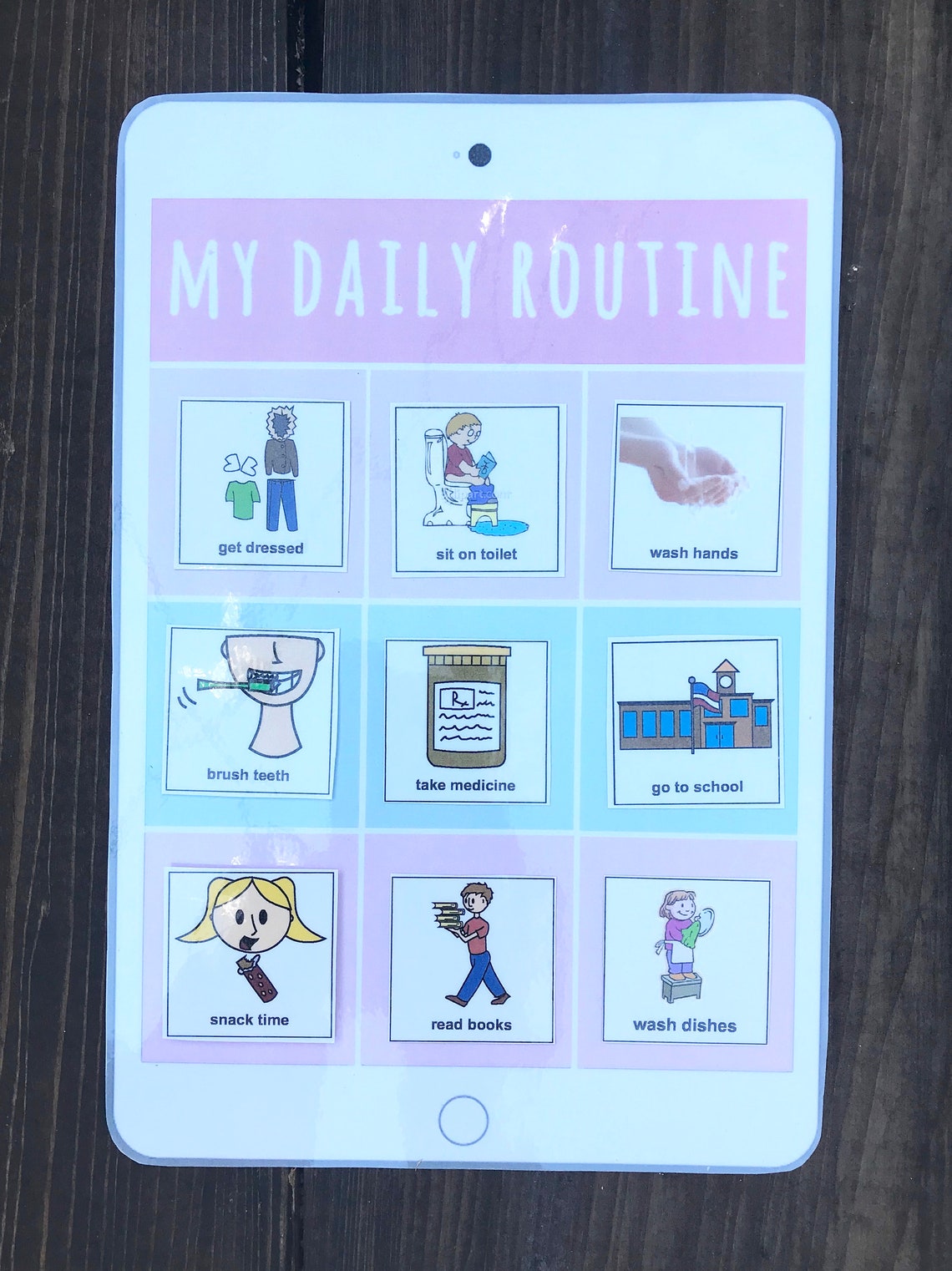 Daily Visual Schedule Cards [pastel PRINTABLE] Visual Aids for Behavior ...