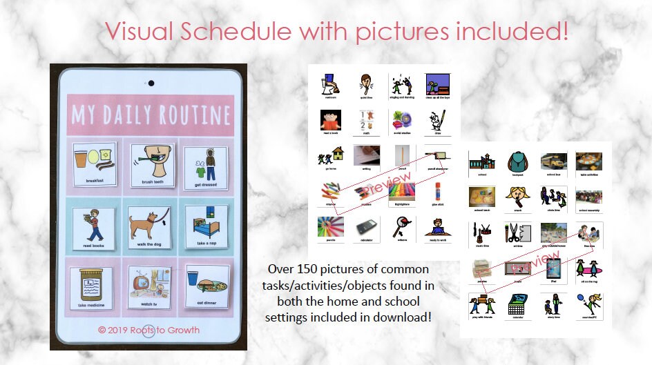 Daily Visual Schedule Cards [pastel PRINTABLE] Visual Aids for Behavior ...