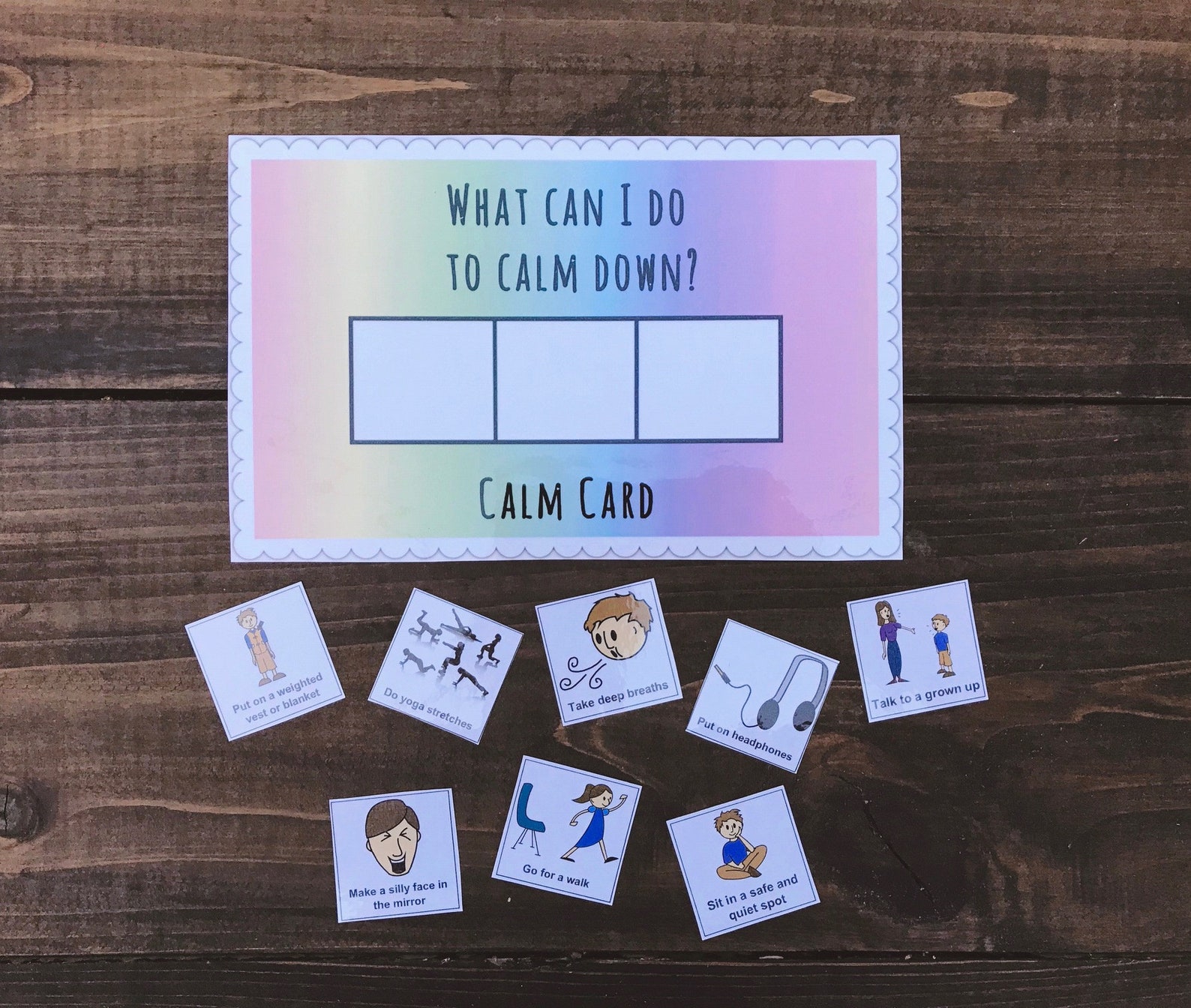 Calm Card Kit [PRINTABLE] for Sensory Processing, Autism, and Behavior ...
