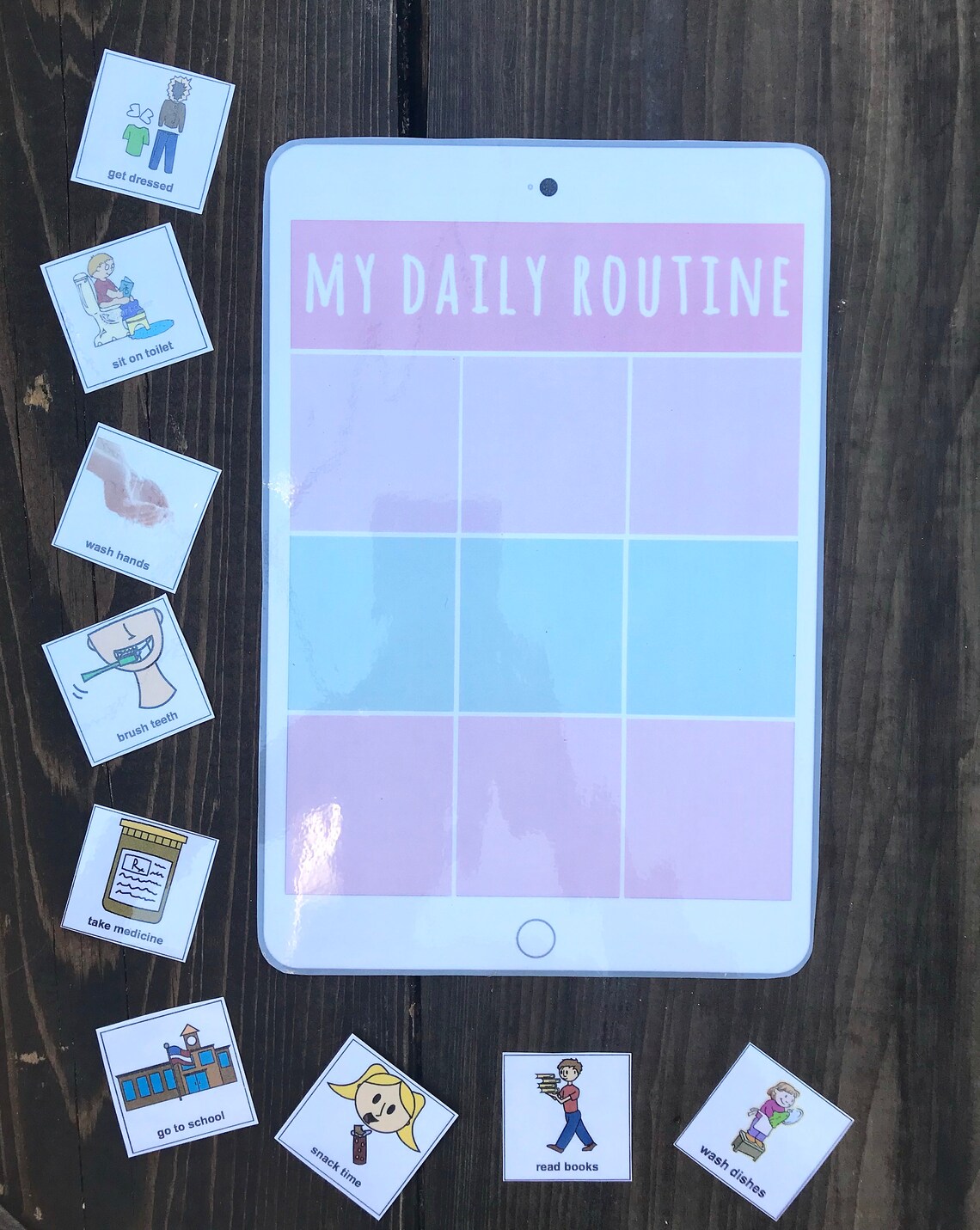 Daily Visual Schedule Cards [pastel PRINTABLE] Visual Aids for Behavior ...